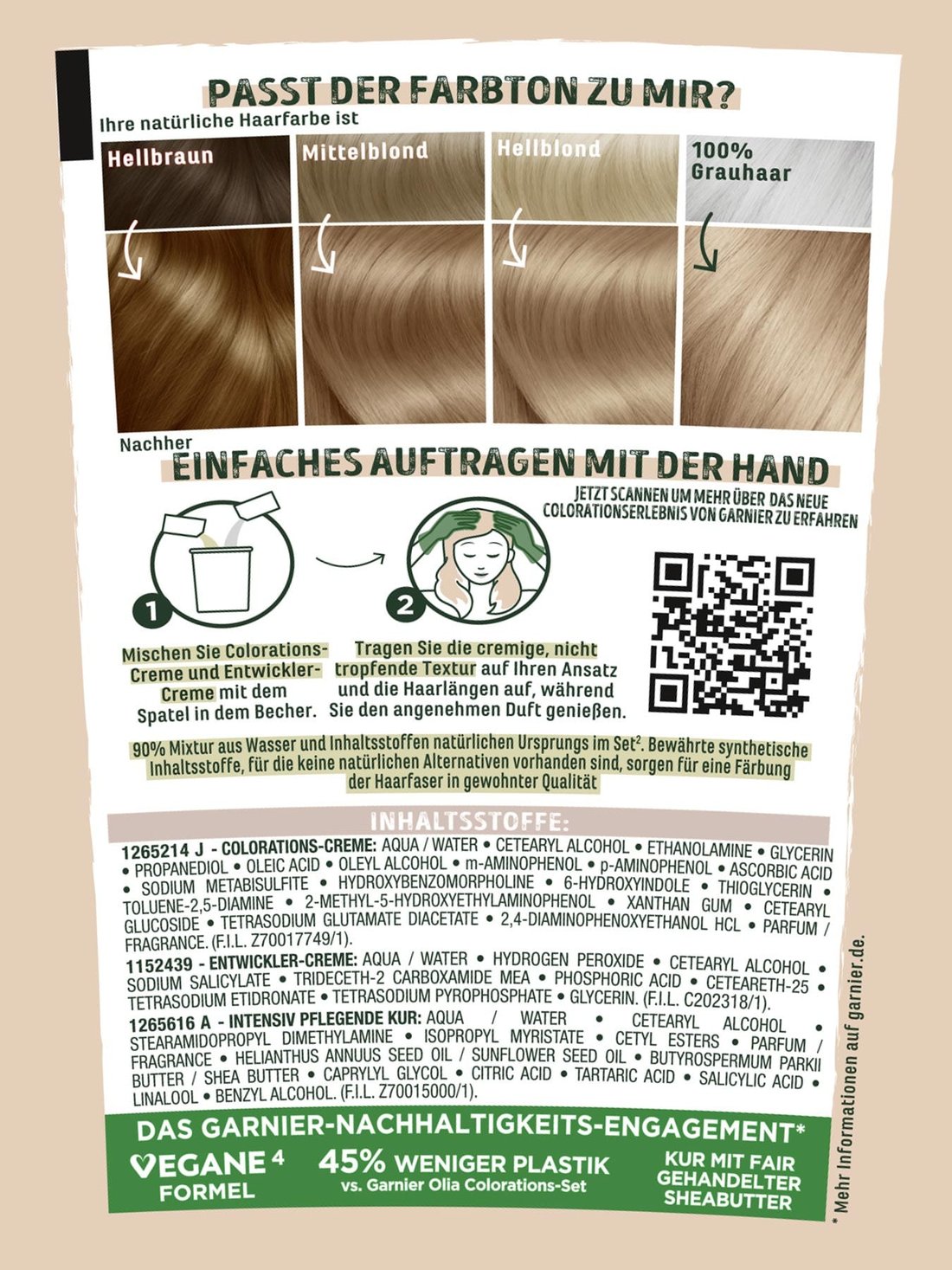 GOOD Dauerhafte Haarfarbe 7.12 Latte Macchiato Braun | Garnier