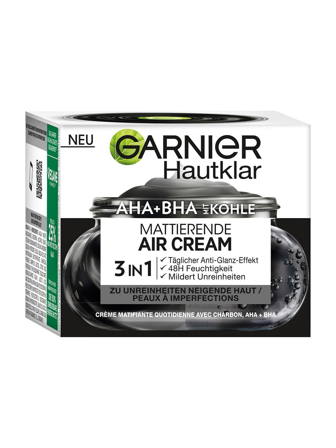 Hautklar AHA+BHA Mattierende Air Cream mit Kohle | Garnier