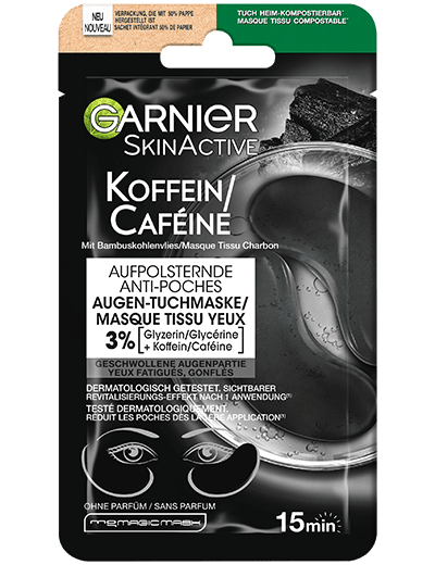 SkinActive Koffein aufpolsternde Augen-Tuchmaske | Garnier