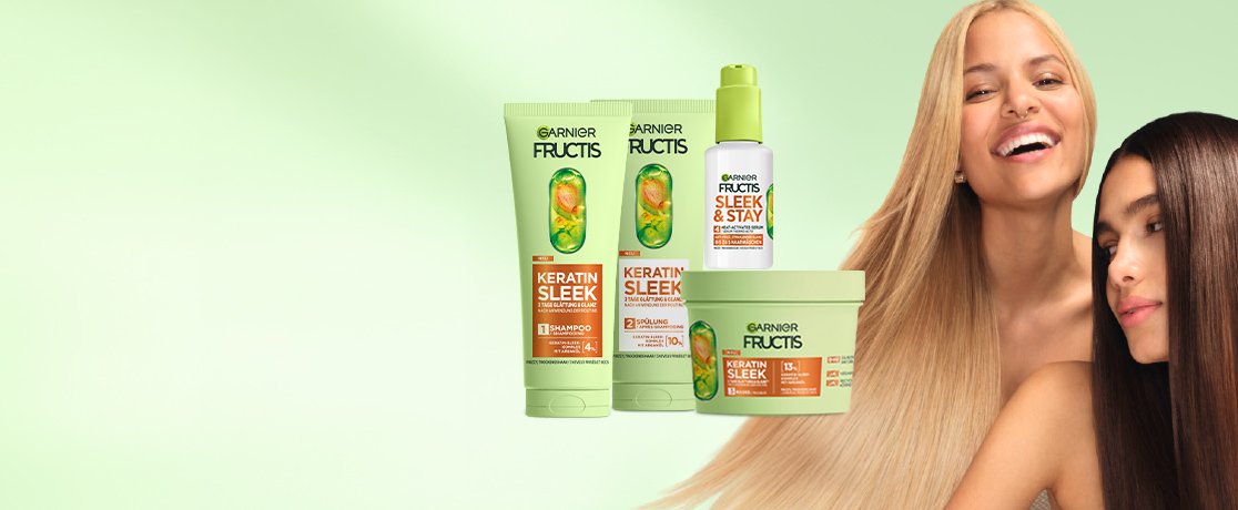 Garnier Fructis Keratin Sleek Pflegeserie für Sleek Looks | Garnier